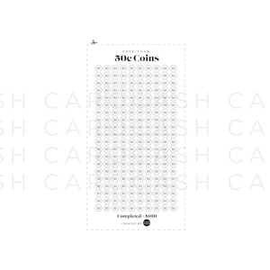50c Coins/fifty Cents/money Savings Challenge - A6 + A4 Printable PDF ...