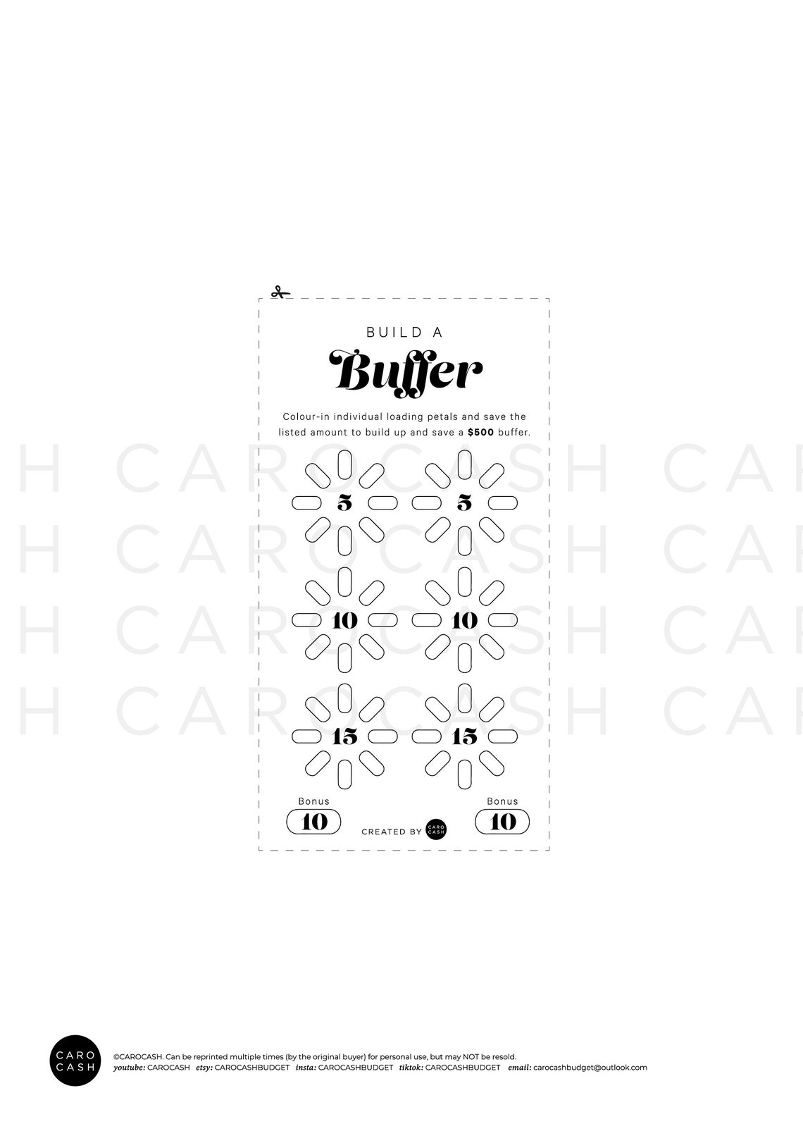 Build A Buffer 500 A6 A4 Printable PDF Downloadable | Etsy