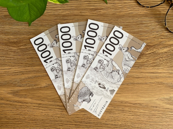 1K Australian Banknote Placeholders 1000 Dollars Aussie Fake - Etsy ...