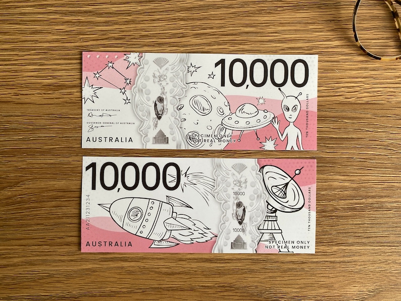 10K Australian Banknote Placeholders - 10,000 Dollars Aussie Fake Money ...