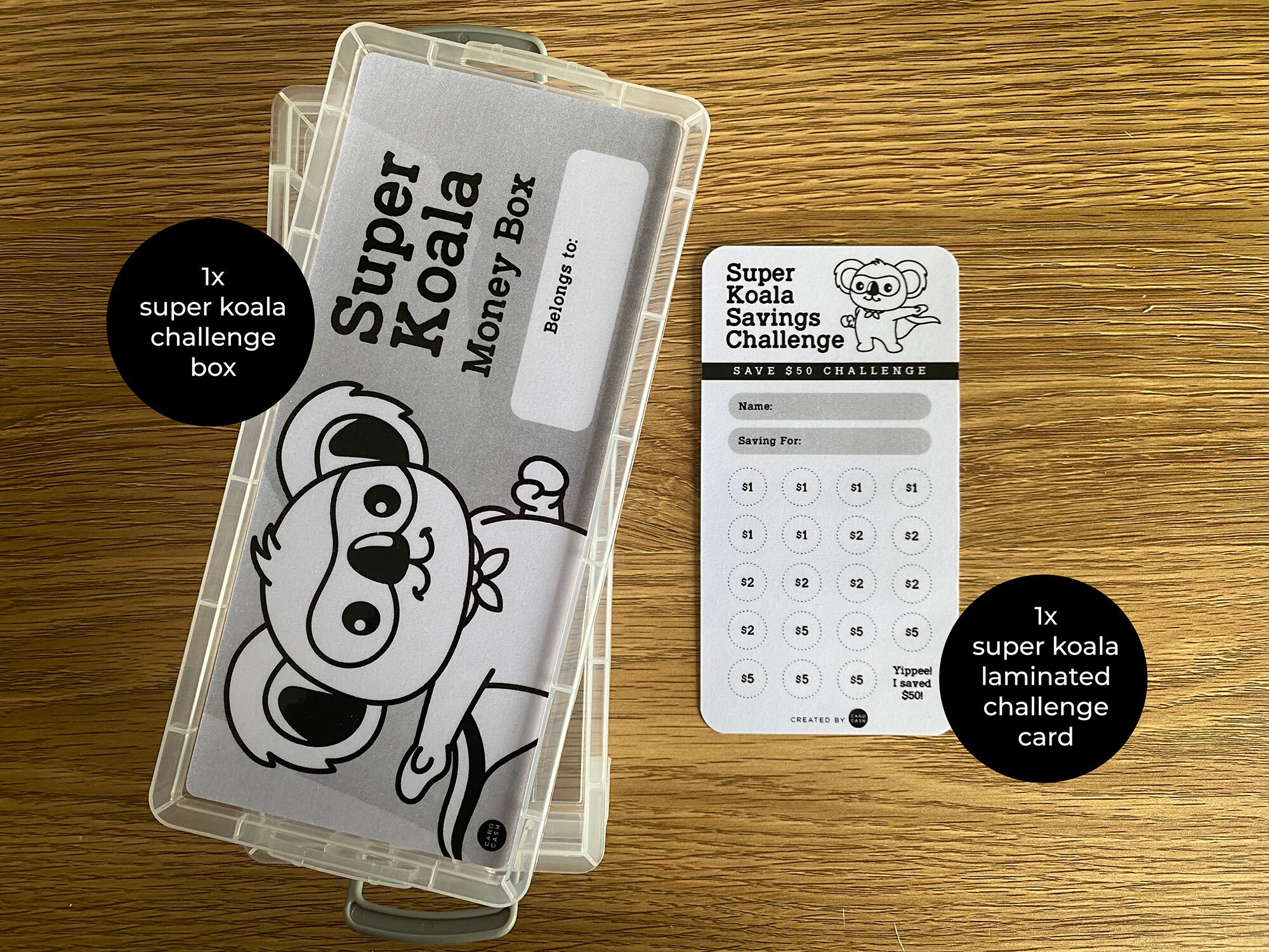 Kids/children super Koala Savings Box Laminated - Etsy Australia