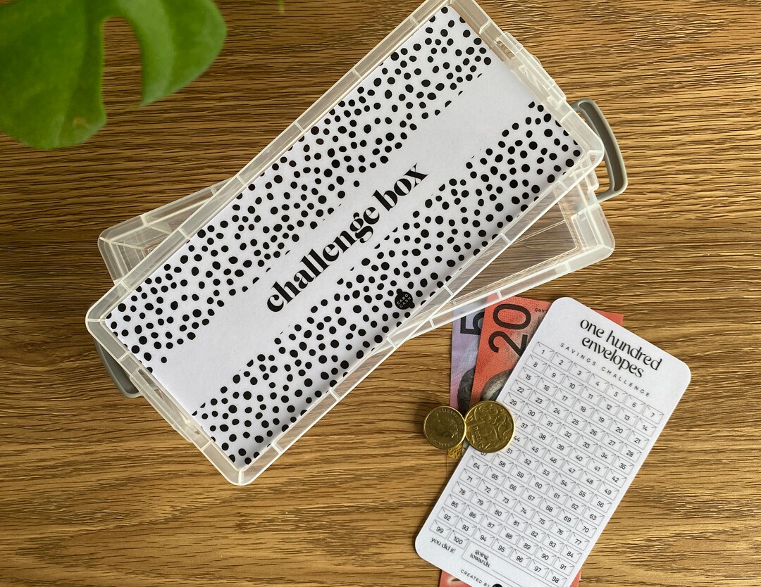 Challenge Box + Laminated Challenge Card | Cash Envelope System | Cash ...