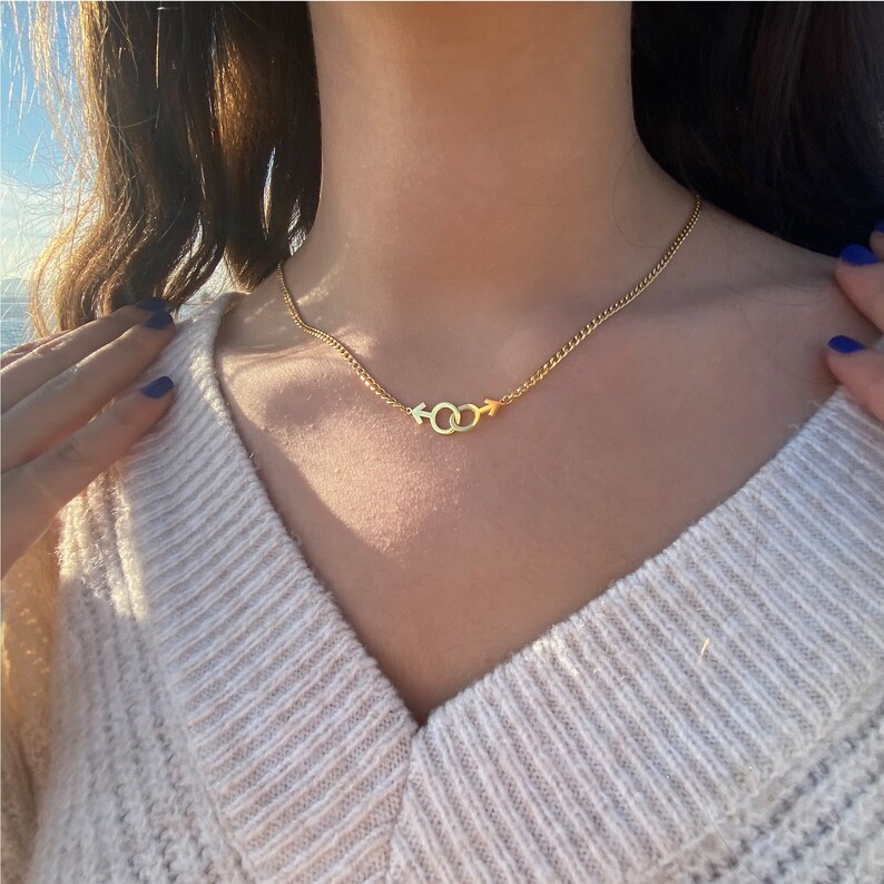 Double Mars Symbol Gay Collier Curb Chain Gay Pride Collier - Etsy France