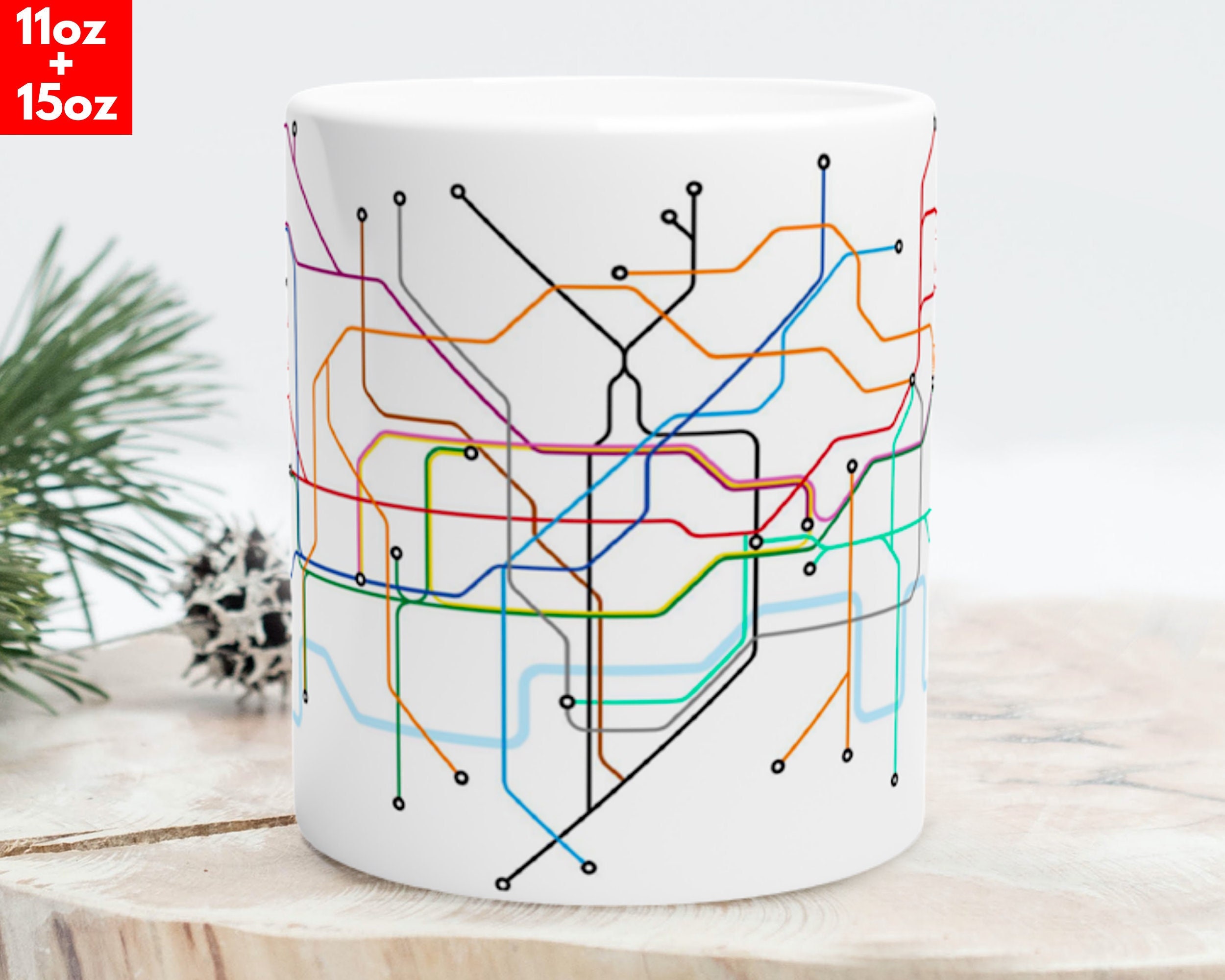 London Underground Tube Subway Metro Map Mug, London Souvenir, Tube Mug ...