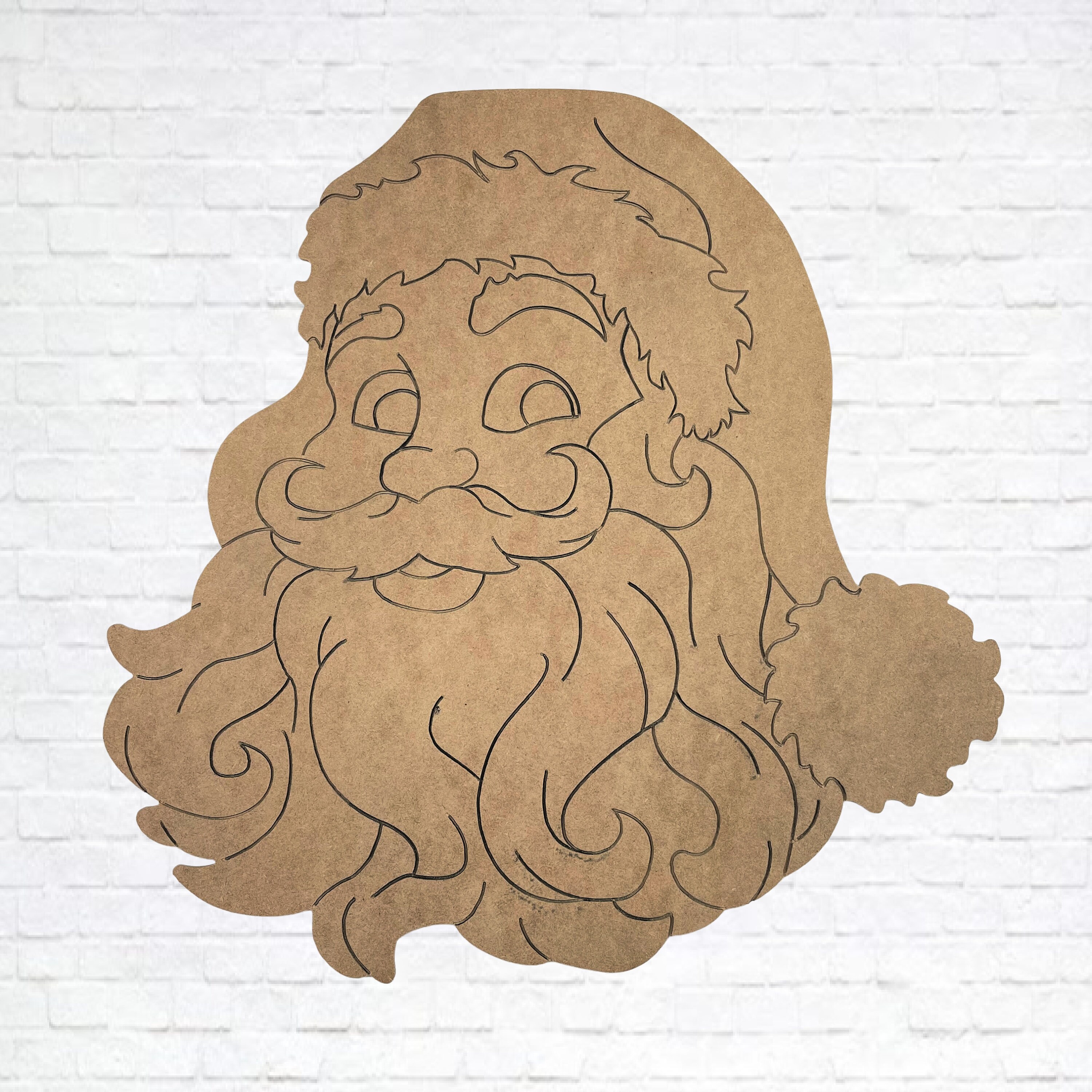 Chritmas Shape Classic Santa Head Cutout, Paint by Line, Buy Our Wood ...