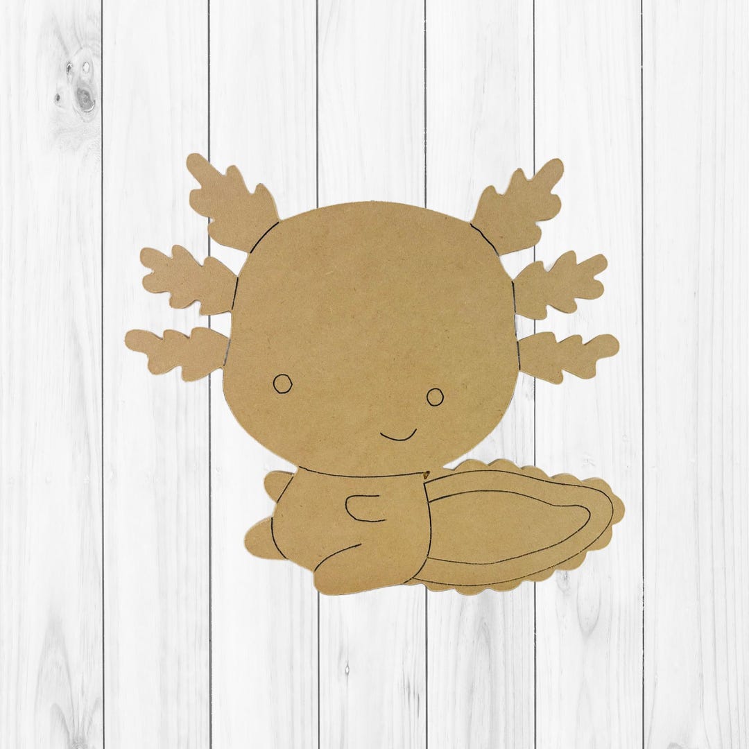 Axolotl, Trending Shapes, Kids Shape Unfinished Wood Cutout, Paint by ...