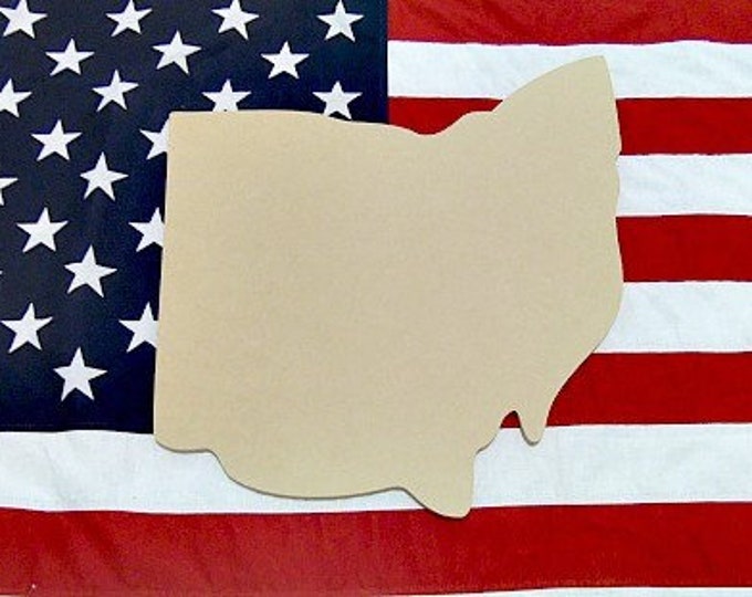 Ohio Unfinished Wooden State Craft Decorable Shape, Any State Available ...