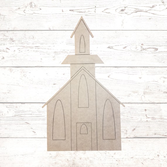 Church Cutout School House Wooden Cutout Paint Party Wood | Etsy