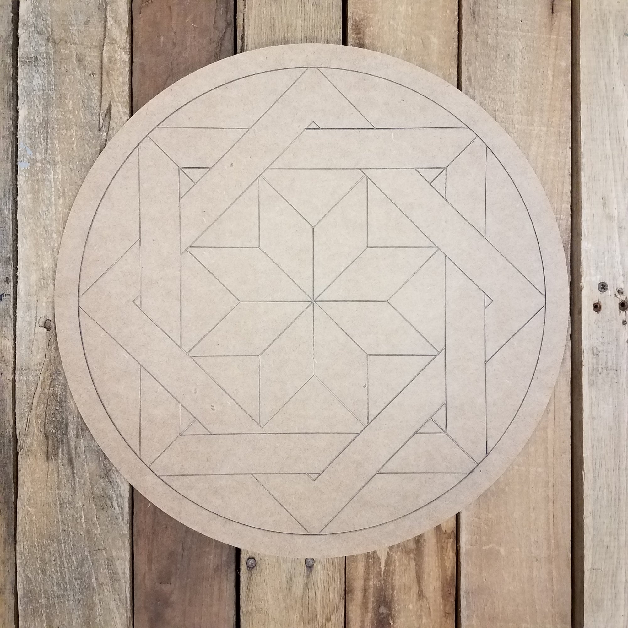 Woven Geometric Art Design Circle, Unfinished Wall Art, DIY Paintable ...