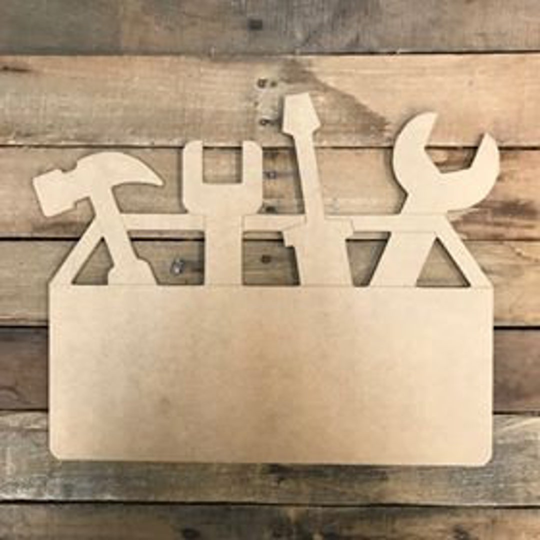 Toolbox Tools Cutout: Unfinished MDF Craft Shape, DIY Paintable Art - Etsy