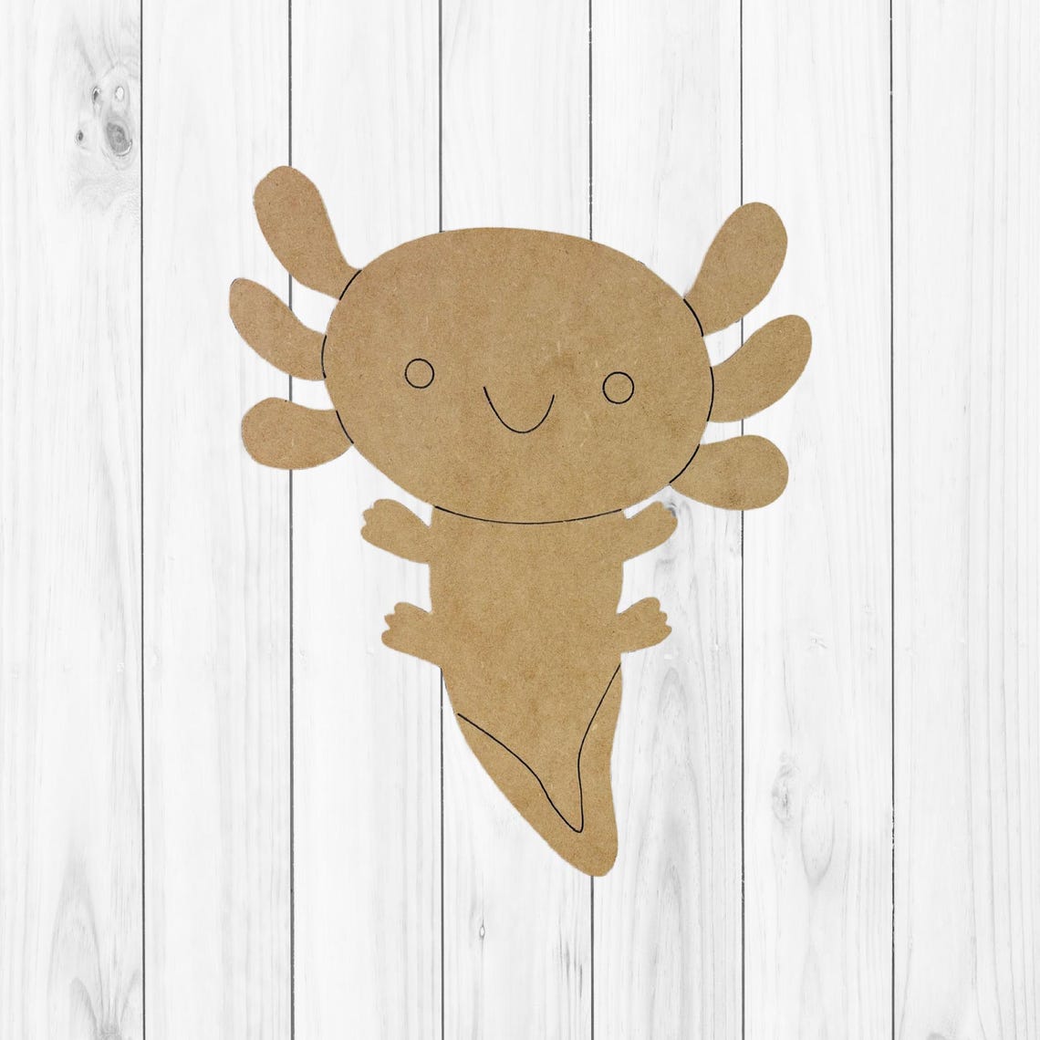Tadpole Axolotl, Kids Shape Unfinished Wood Cutout, Paint by Line - Etsy