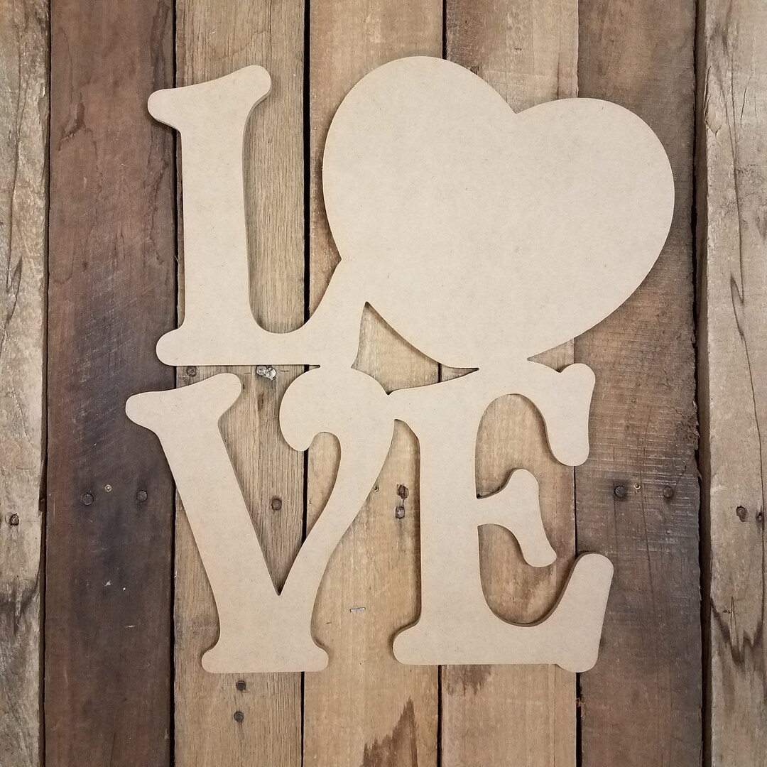 Beltorian Love With Plush Heart Valentine Shape, Unfinished Wall Art ...
