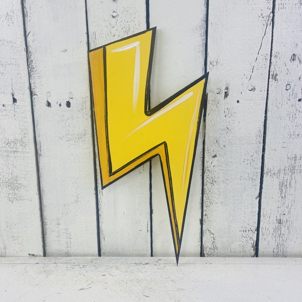 Lightning Strike, 90's Shapes, Unfinished Wood Cutout, Paint by Line ...