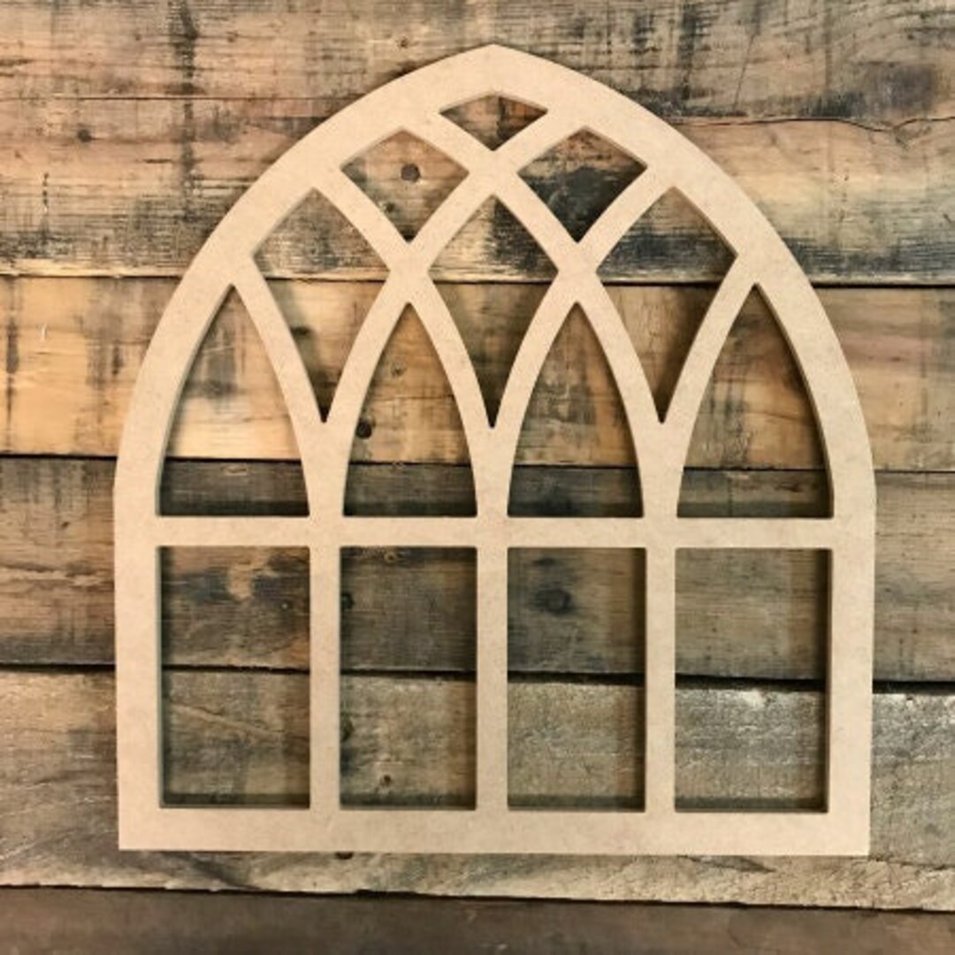 Unfinished Wood Cathedral Window: Farmhouse DIY Home Decor - Etsy