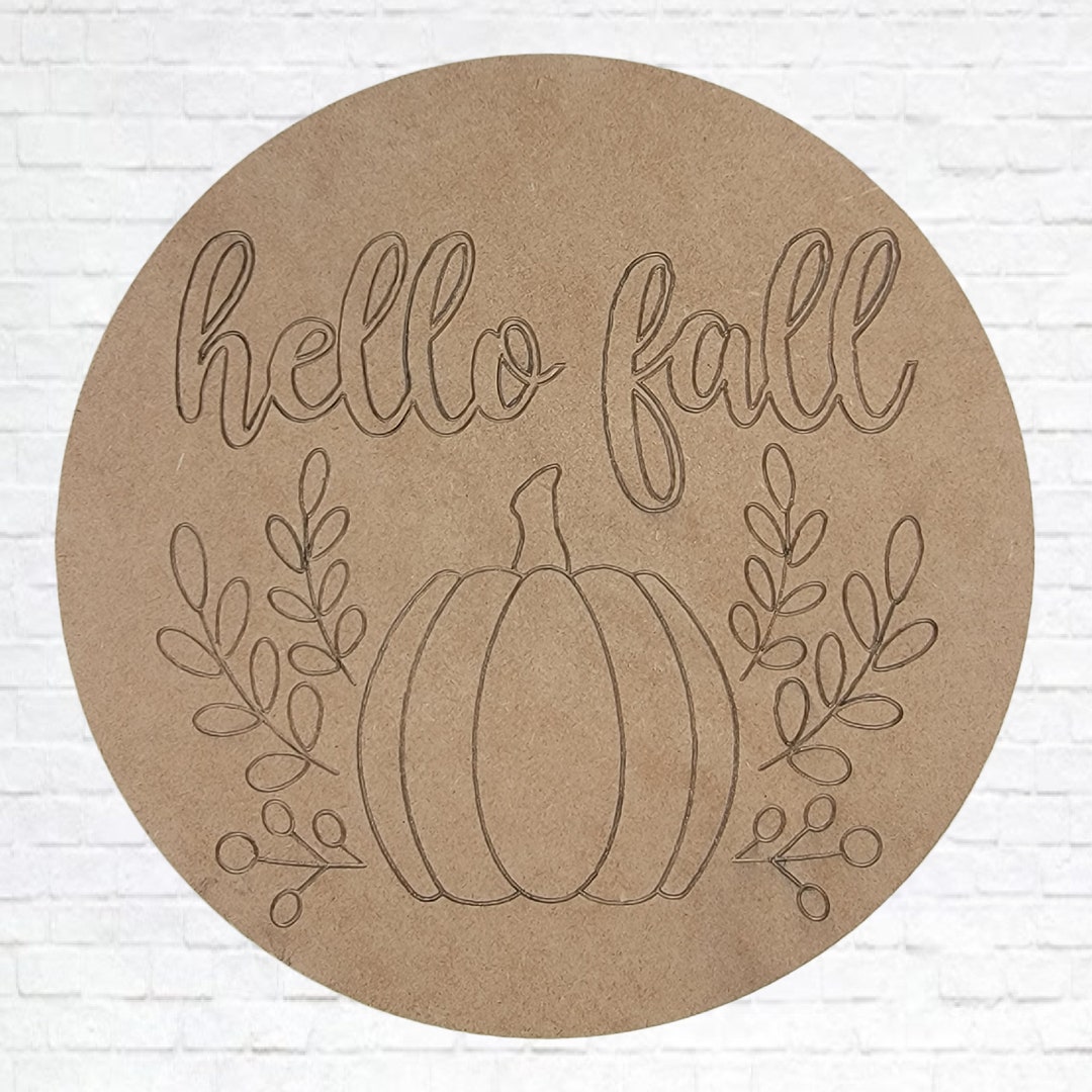 Hello Fall Circle, Wood Cutout, Shape, Paint by Line. Buy This Fall ...