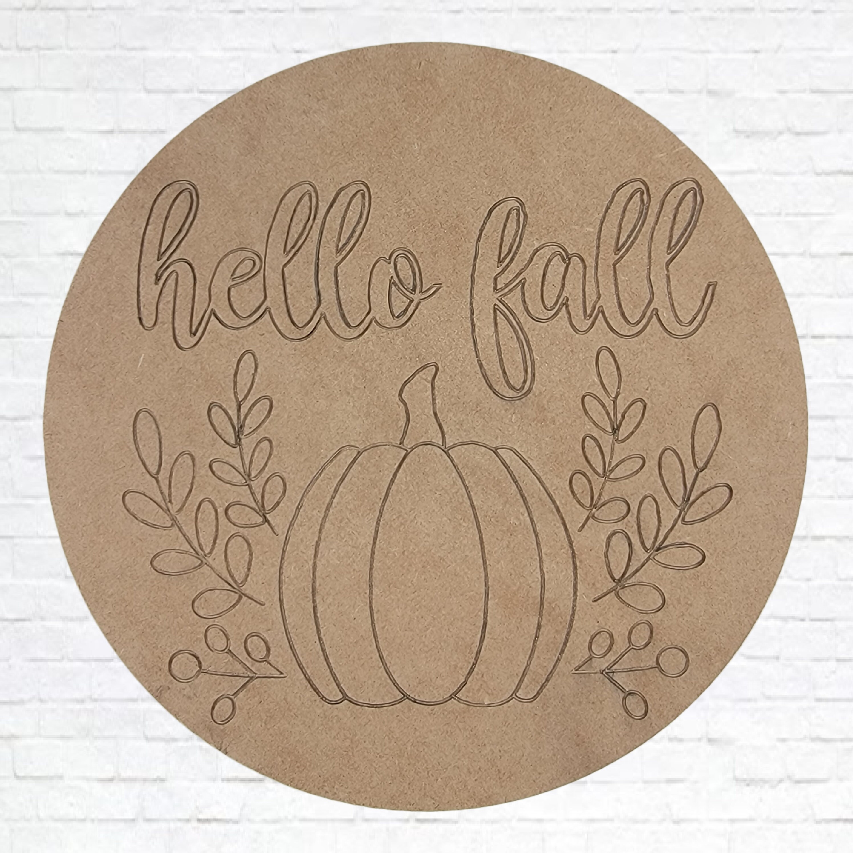Hello Fall Circle, Wood Cutout, Shape, Paint by Line. Buy This Fall ...