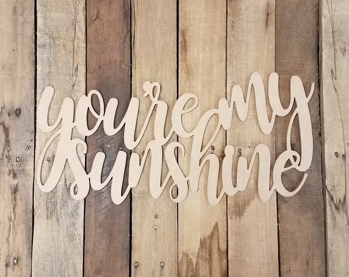 Hi Script Connected Word, Unfinished Wooden Word Art, Paintable Word ...