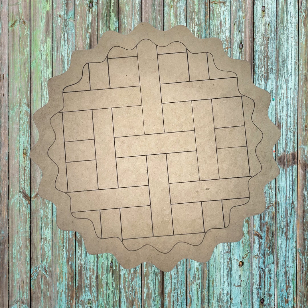 Lattice Pie Crust, Unfinished Craft, Paint by Line, Engraved DIY ...