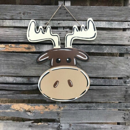 Moose Head With Big Nose, Unfinished Wooden Craft Shape, Wall Decor ...