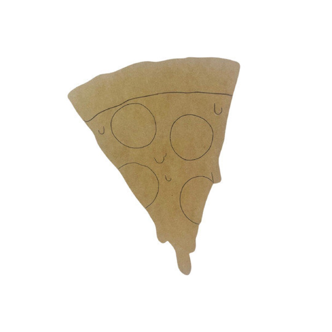 Pepperoni Pizza, 90's Shapes, MDF Wooden Craft, Unfinished Craft, BAC ...