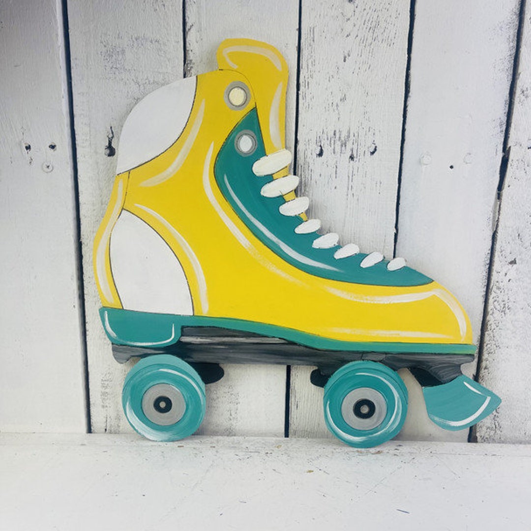 Roller Skate, 90's Shape Unfinished Wood Cutout, Paint by Line, BAC - Etsy