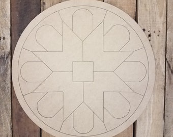 Compass Rose Geometric Art Pattern Square, Unfinished Wall Art, DIY ...