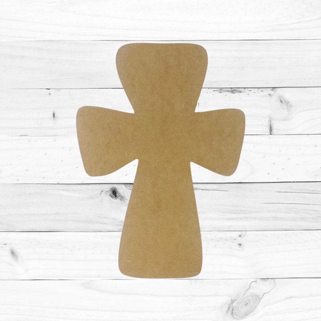 Thick Cross, Unfinished Cutout, Wooden Shape, Paintable Wooden MDF, BAC ...