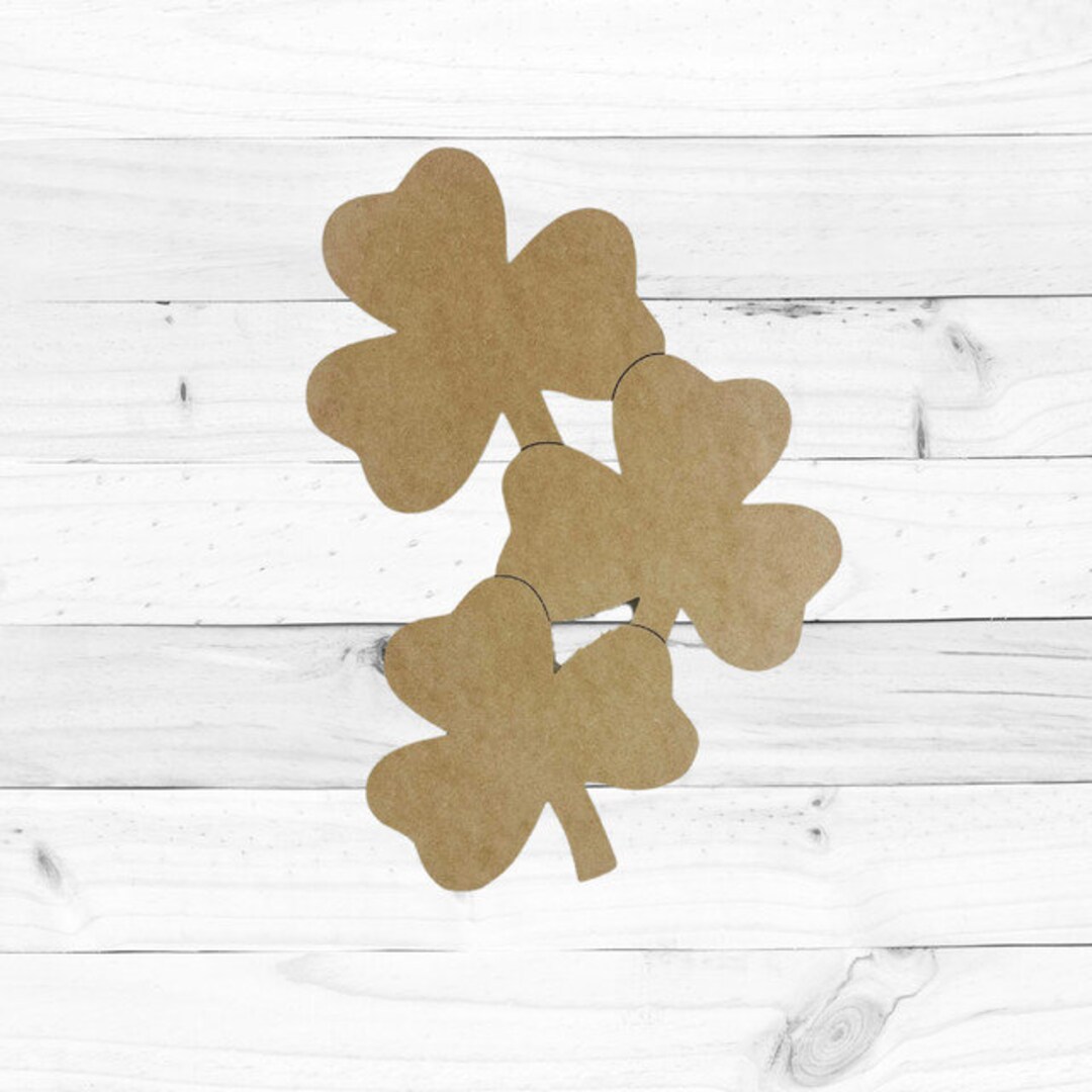 Cluster of Clovers, Paint by Line MDF Wooden Craft, Unfinished Craft ...