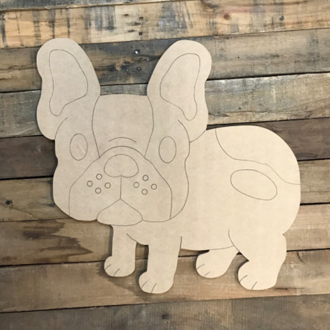 French Bulldog DIY, Funny Bulldog Standing Pet Dog Unfinished Wooden ...