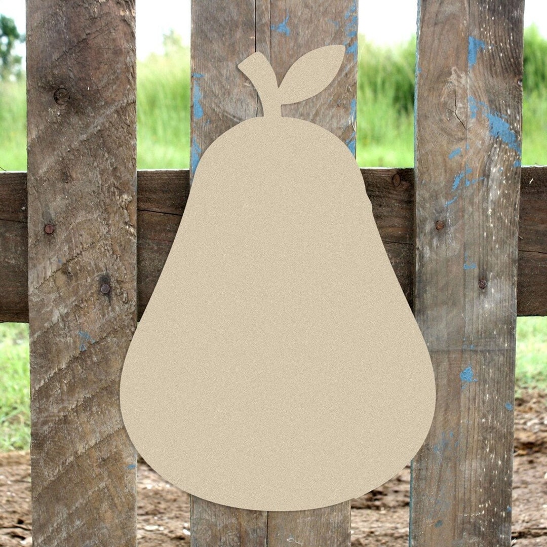Wooden Pear Shape, Wood Pear Door Hanger, Unfinished Pear Wood Craft ...