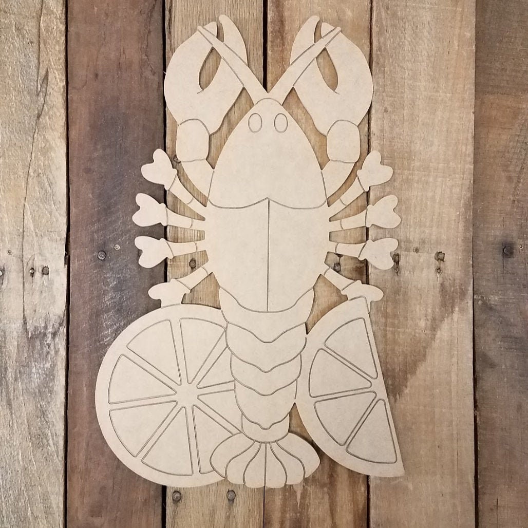 Crawfish Boil Crawfish With Lemon, Louisiana Seafood Wood Cutout, Shape ...