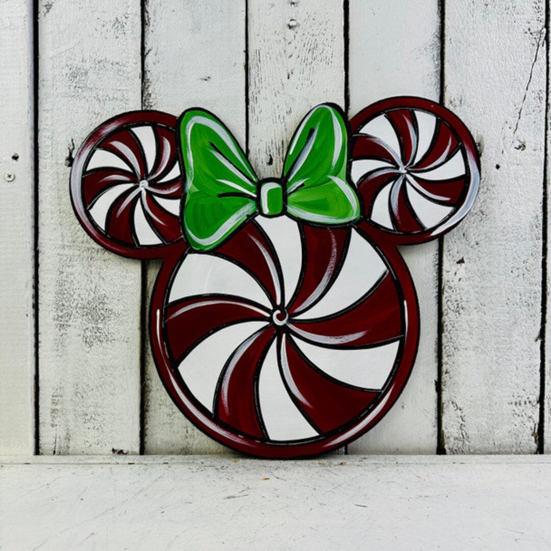 Peppermint Swirl Girl Mouse, Christmas Shape Unfinished Wood Cutout ...