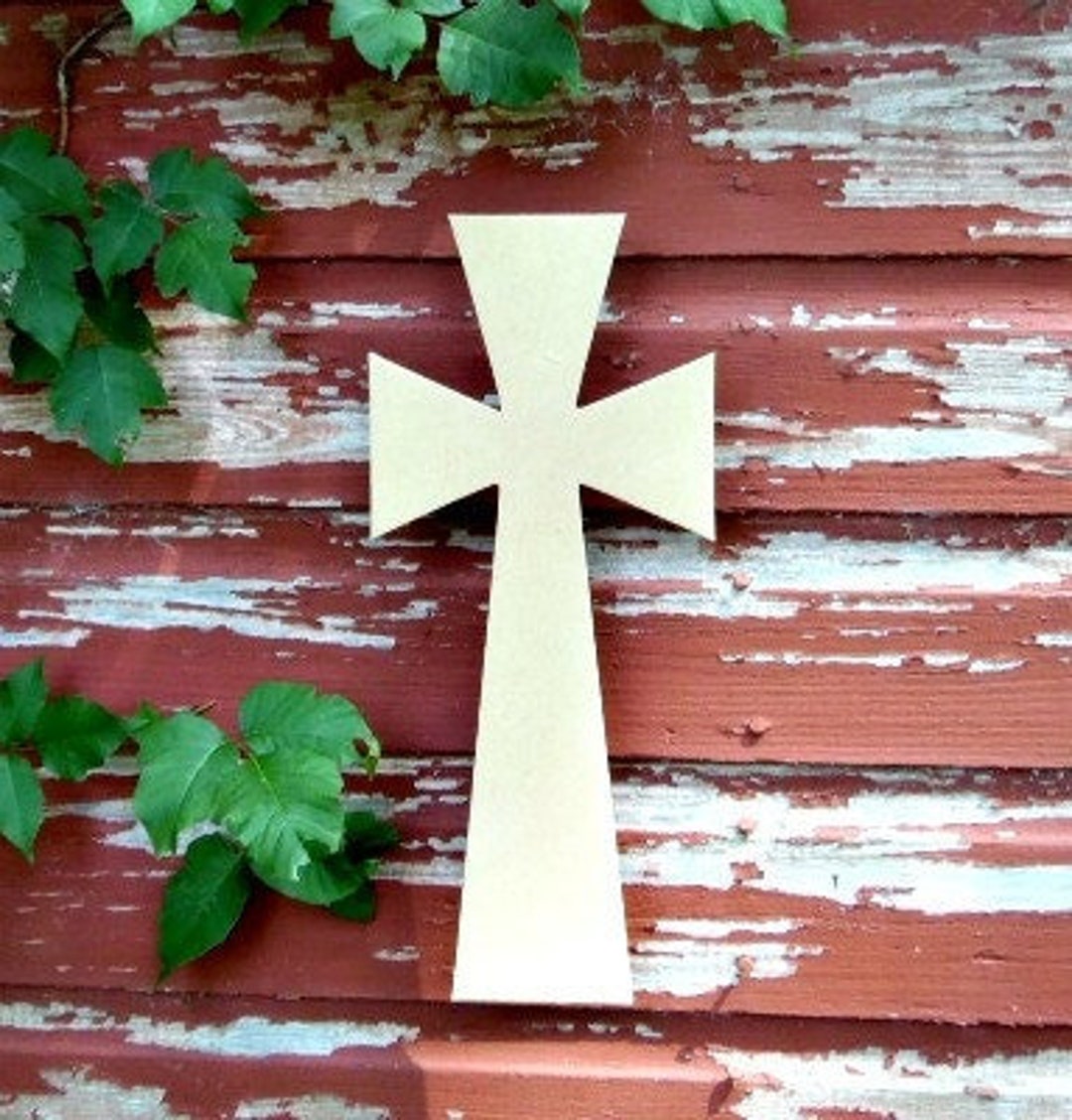 Thin Unfinished MDF Wooden Cross #14, Skinny Decorative Craft Cross ...