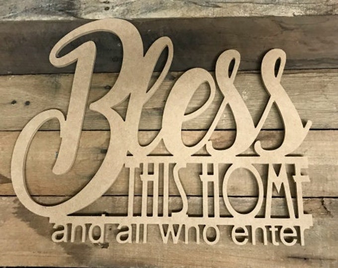 Hi Script Connected Word, Unfinished Wooden Word Art, Paintable Word ...