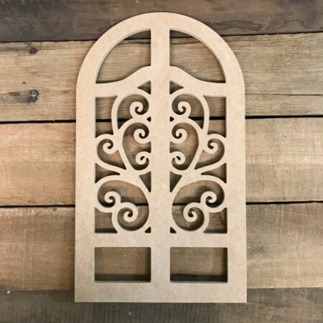 Wooden Cathedral Window Farm Home Decor, Unfinished Wood Arch Craft ...