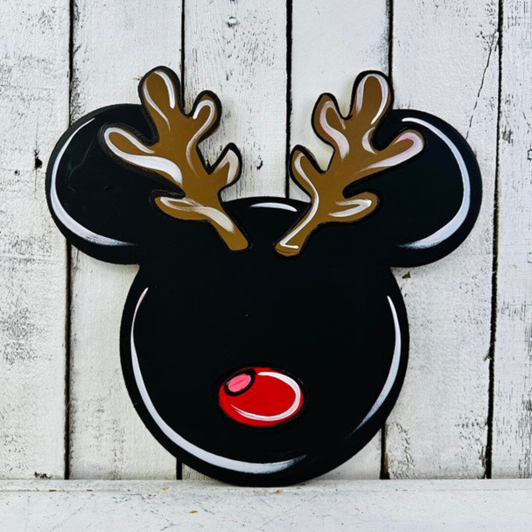 Reindeer Boy Mouse, Christmas Shape Unfinished Wood Cutout, Paint by ...