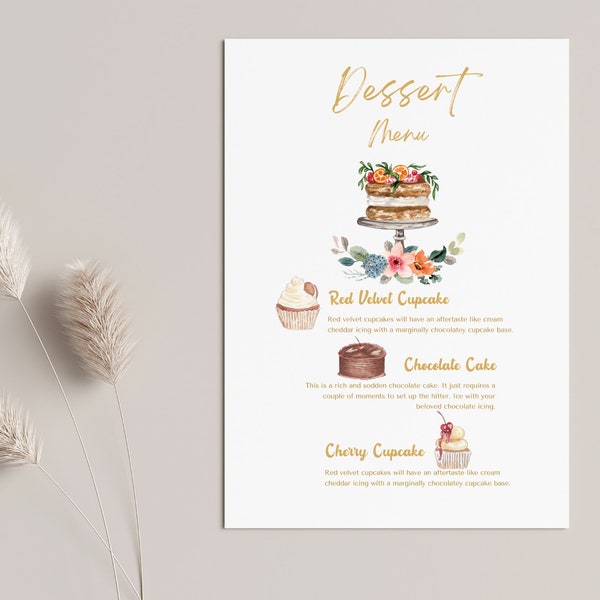 Dessert Menu Template - Etsy