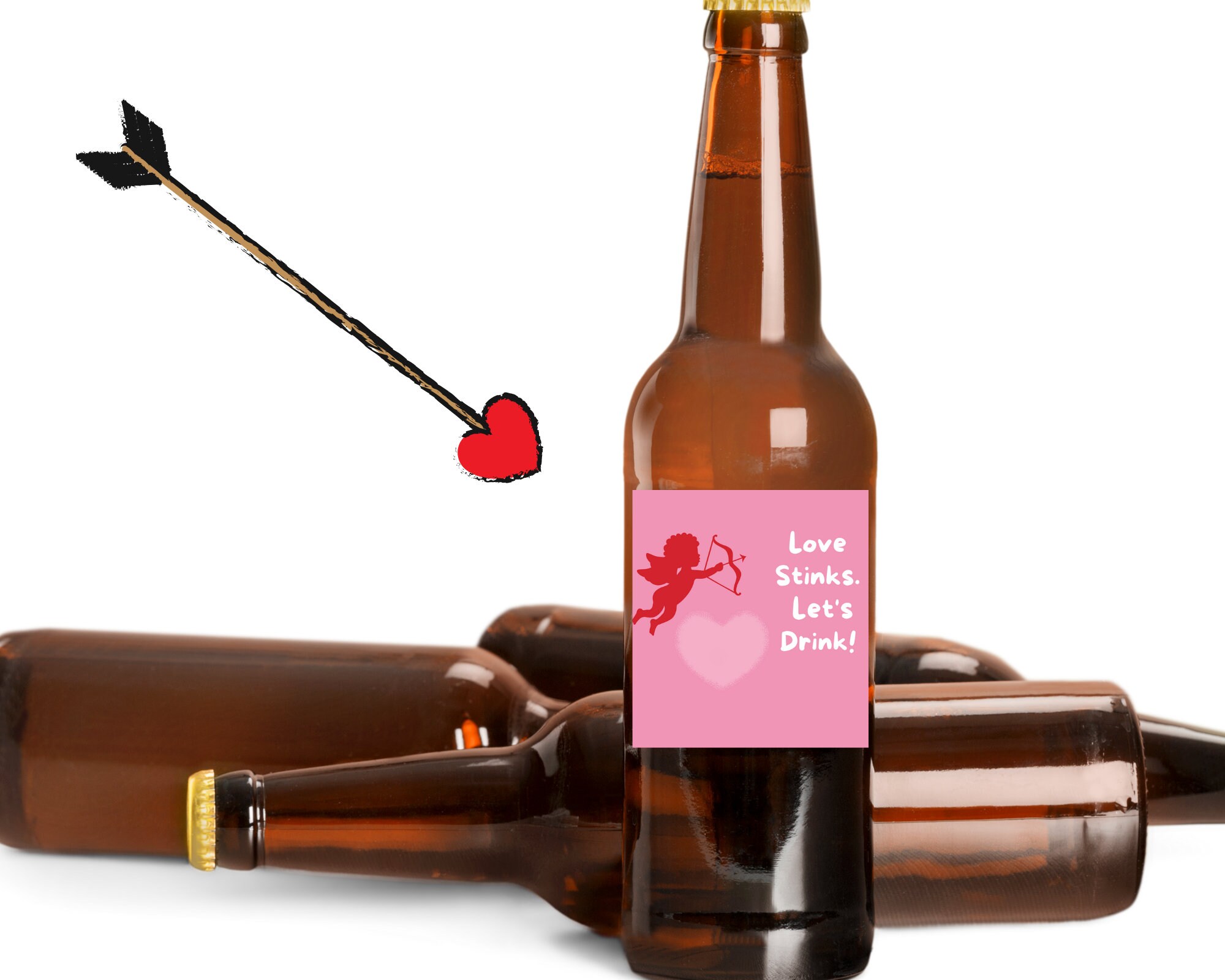 editable template digital print Valentine's beer label instant download ...