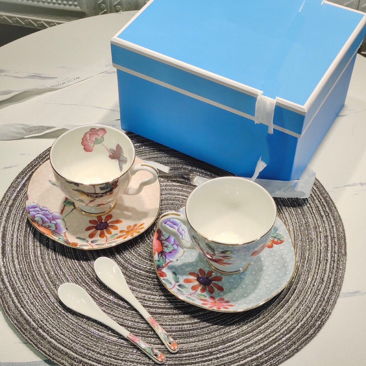 Vintage Bird Design Bone China Teacup and Saucer Set Handmade England ...