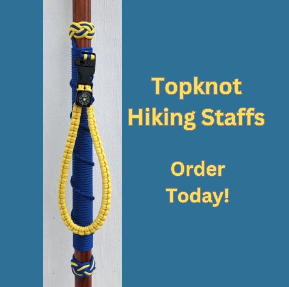 Blue and Yellow Hiking Staff / Blue and Gold Hiking Stick / Cub Scout ...