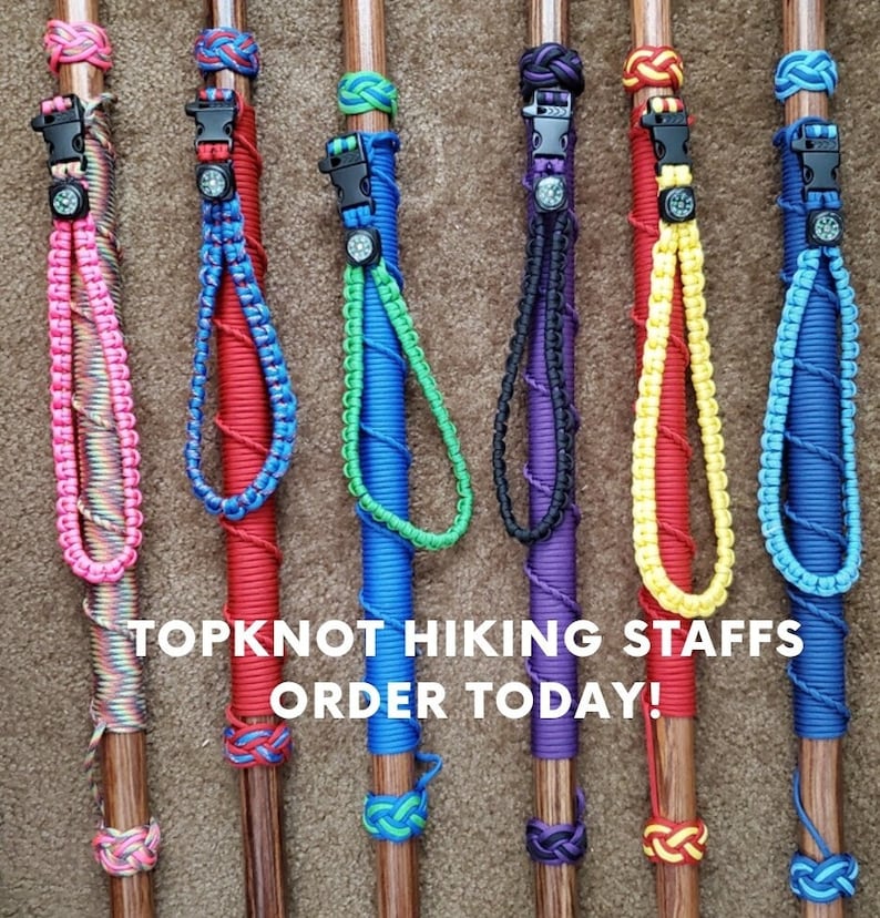 Customized Hiking Staff / Walking Stick - Your Color Choice! Made to ...
