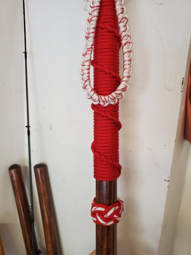 Red and White Hiking Staff / Walking Stick - Etsy