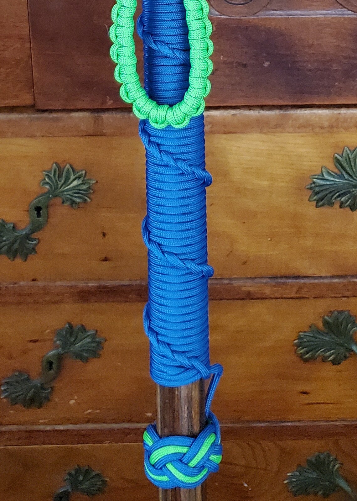 Blue and Neon Green Hiking Staff / Walking Stick - Etsy