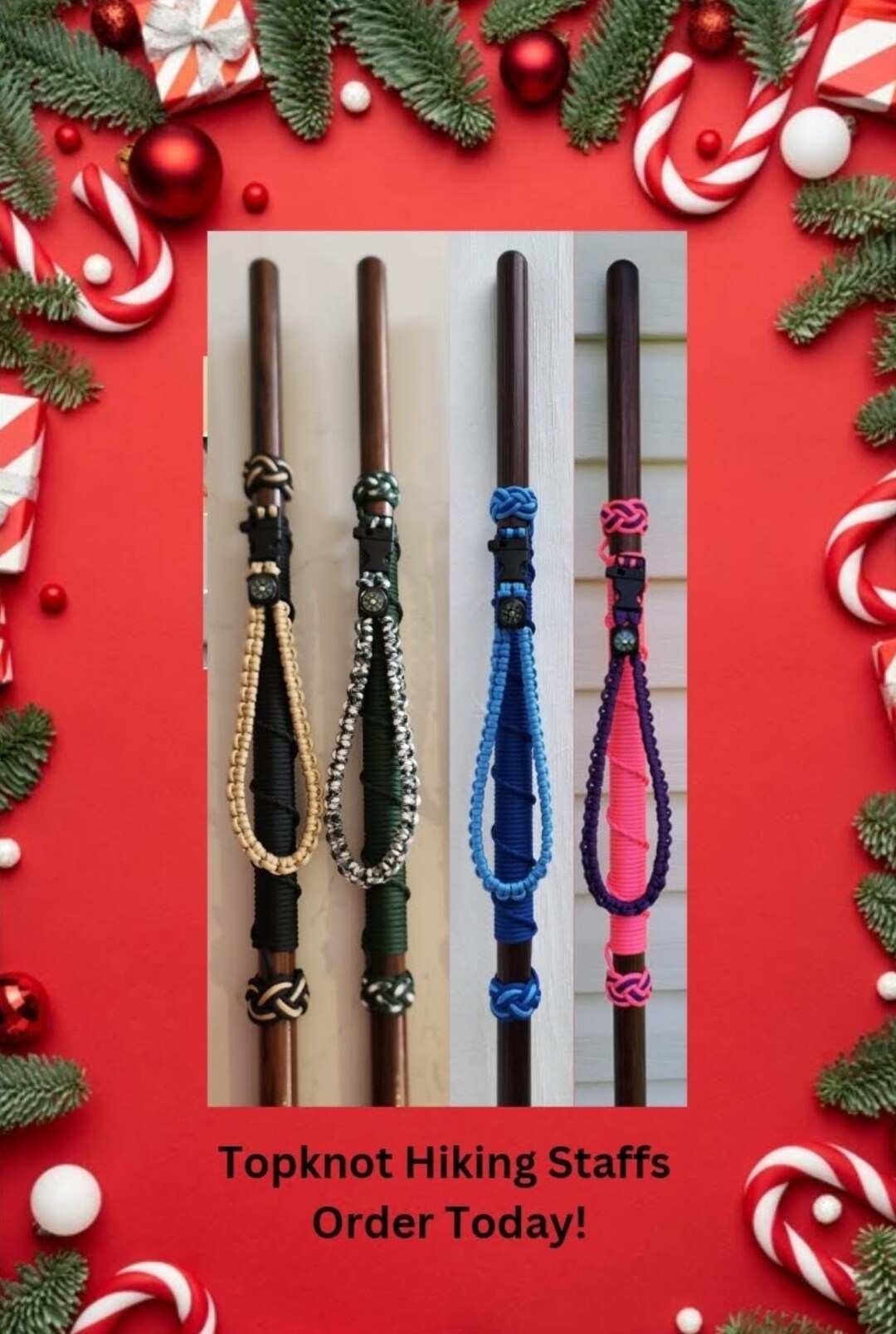 Customized Hiking Staff / Walking Stick - Your Color Choice! Made to ...