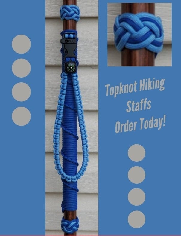 Hiking Staff / Walking Stick / Blue Hiking Stick - Etsy