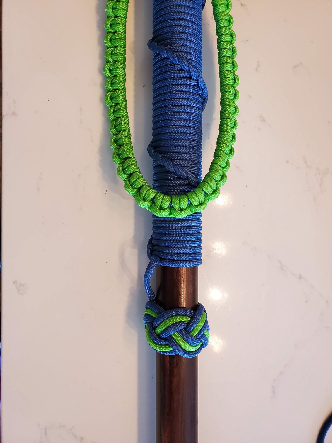 Blue and Neon Green Hiking Staff / Walking Stick - Etsy