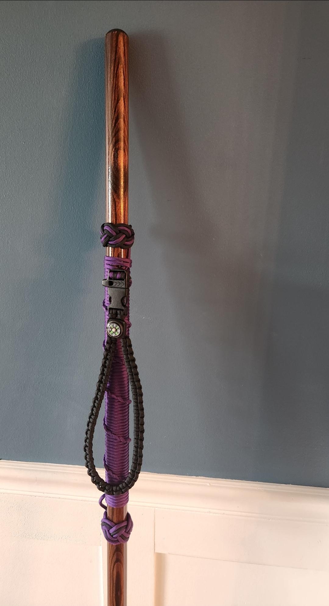 Purple and Black Hiking Staff / Walking Stick / Purple Hiking Staff - Etsy