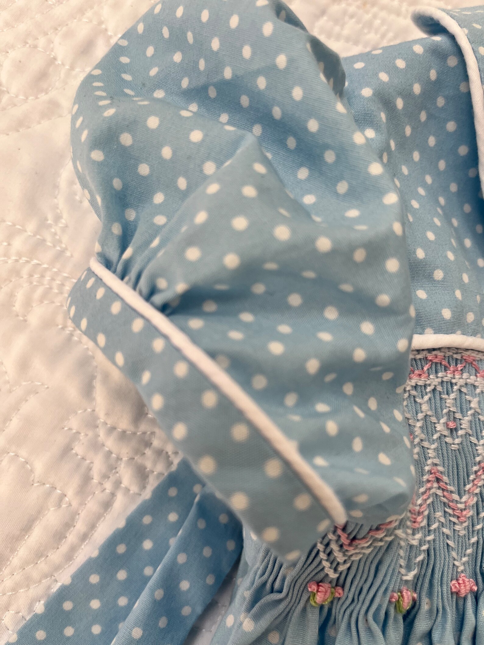 Hand Smocked Girls Blue Polka Dot Party Dress Perfect for All Those ...