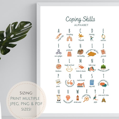 Coping Skills Alphabet Print Self Care Printable - Etsy