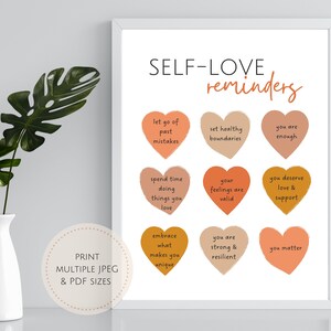 Self Love Reminders Poster - Self Love Printable - Mindfulness - School ...